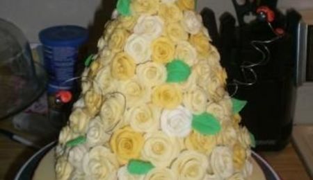 Rose Tower Cake - CakeCentral.com