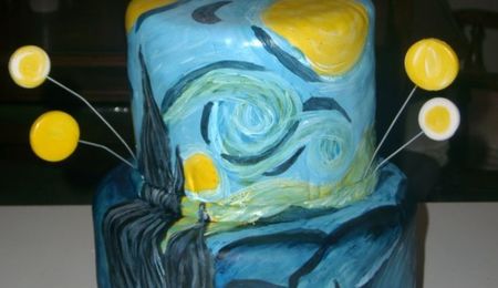 Starry Night Wedding Cake - CakeCentral.com
