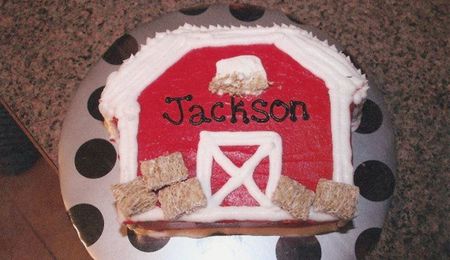 Barn Yard First Birthday Cake With Smash Cake - CakeCentral.com