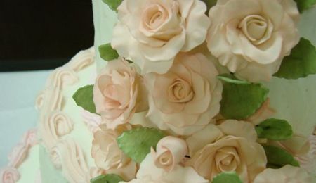 Birch Tree - Rustic Wedding Cake With Bridal Pink Roses - CakeCentral.com
