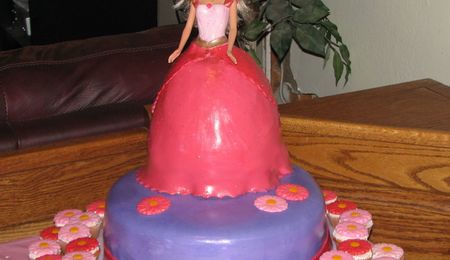 Blue Ruffled Barbie Princess Birthday Cake - CakeCentral.com