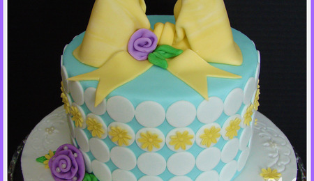 Blue & Yellow Wedding Cake - CakeCentral.com