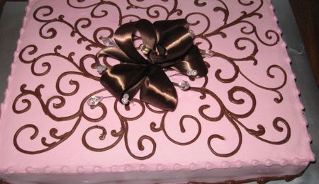 Brown Scrolls Anniversary/graduation Cake - CakeCentral.com