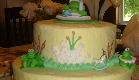 Frog Baby Shower Cake - CakeCentral.com