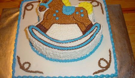 Rocking Horse Baby Shower Cake - CakeCentral.com