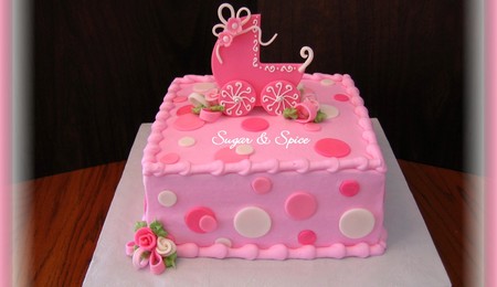 Bunny And Stroller Baby Shower - CakeCentral.com