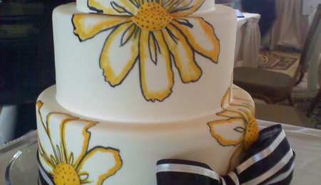 Hand Painted Flower Cake With Calligraphy - CakeCentral.com