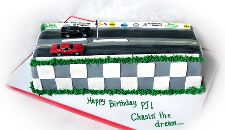 Fifties Drag Racing Cake - CakeCentral.com