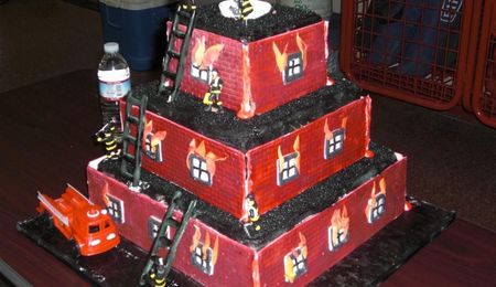 A Burning Building For A Fire Academy Graduation With Smoke! - CakeCentral.com