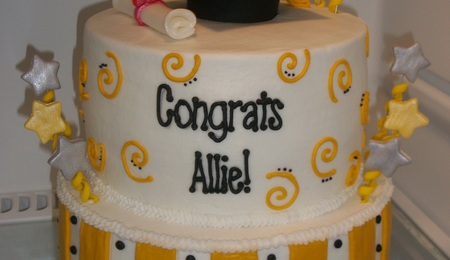 Black & Gold Graduation Cake - CakeCentral.com