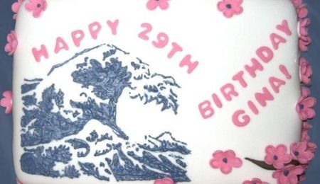 Sailboat Birthday Cake With Gradient Colored Waves - CakeCentral.com