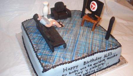 Dad Sleeping In Chair With T.v. - CakeCentral.com