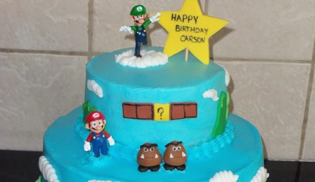Mario Bros Theme Graduation Cake - CakeCentral.com