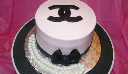 Chanel Bling Cake With Sugar Chanel Camellias - CakeCentral.com