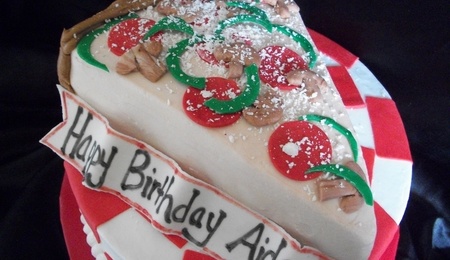 10 Red Velvet Pizza Box And Vanilla Cake Hot Wings All Edible Including ...