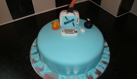 Computer Themed Groom's Cake - CakeCentral.com