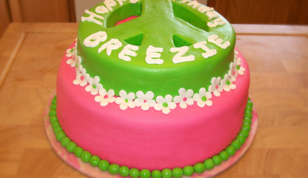Girly Peace Sign Cake - CakeCentral.com
