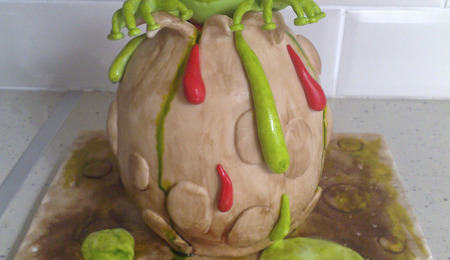 Alien Chestburster Cake - CakeCentral.com