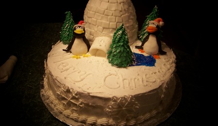 Christmas Cake, Penguin, Igloo - CakeCentral.com