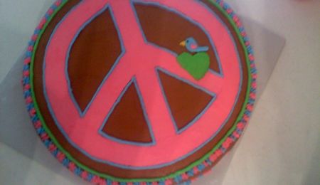 Girly Peace Sign Cake - CakeCentral.com