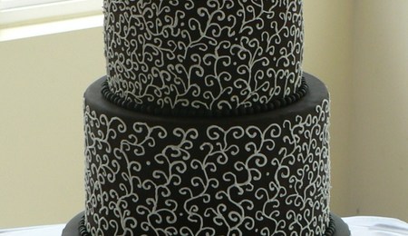 Ivory With Chocolate Scrollwork --- Martha Stewart Design - CakeCentral.com