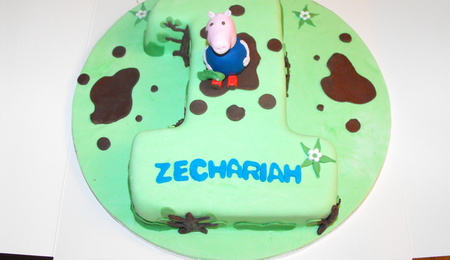 Peppa Pig And George On Snow - CakeCentral.com