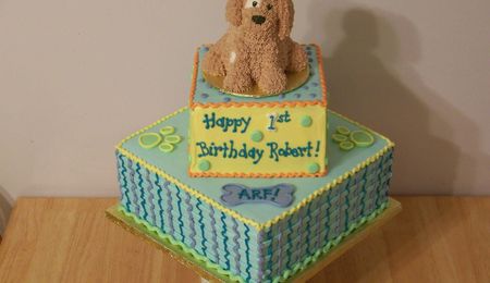 First Birthday Puppy Dog Cake - CakeCentral.com