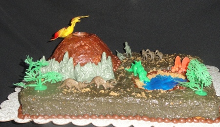 Dinosaur Volcano Cake - CakeCentral.com