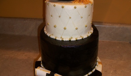 Black & Gold Graduation Cake - CakeCentral.com
