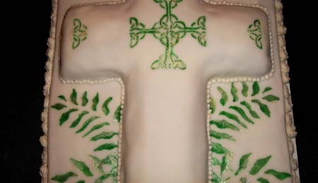 First Communion Cross Cake - CakeCentral.com