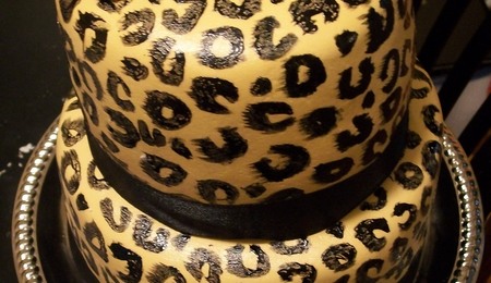 Leopard Print Gift Cake - CakeCentral.com