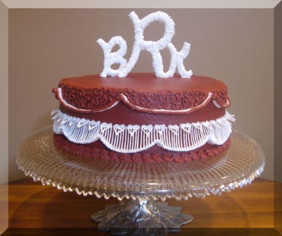 Monogram Lace Cake - CakeCentral.com