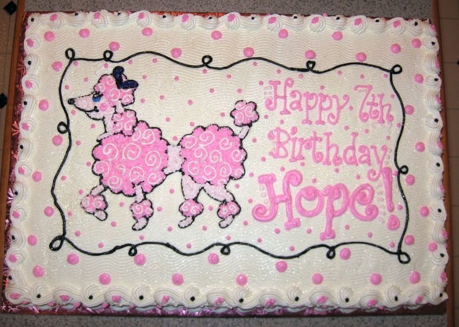 Pink Poodle Birthday Cake - CakeCentral.com