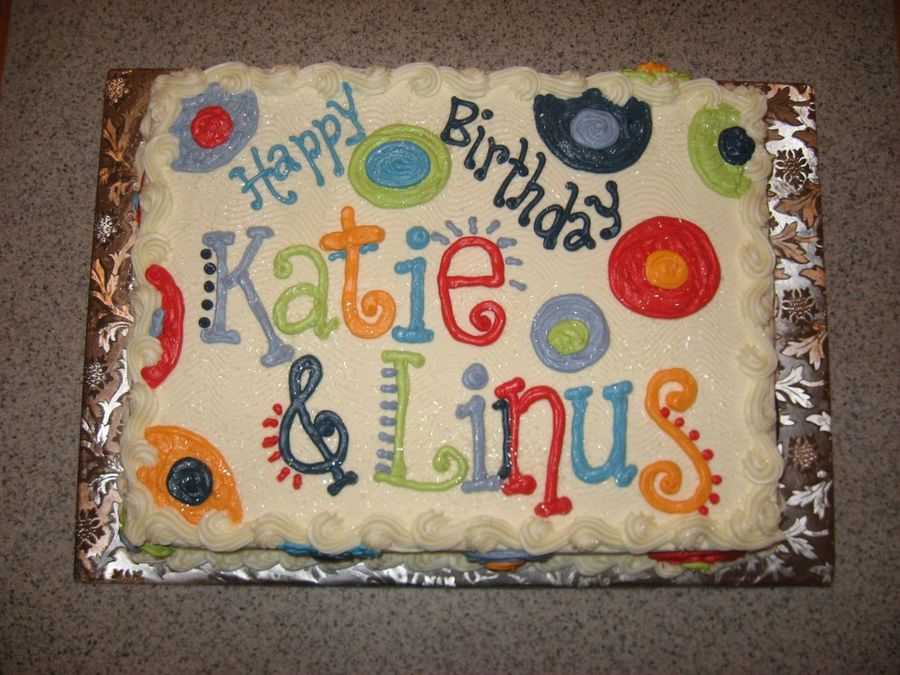 Birthday Cake For A Brother And Sister Who Are Having Their Party ...