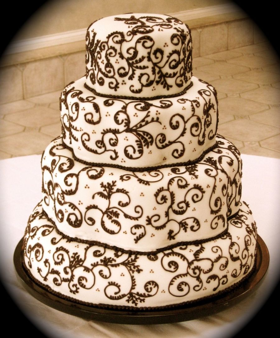 My Version Of Martha Stewart's Chocolate Scrollwork Cake - CakeCentral.com
