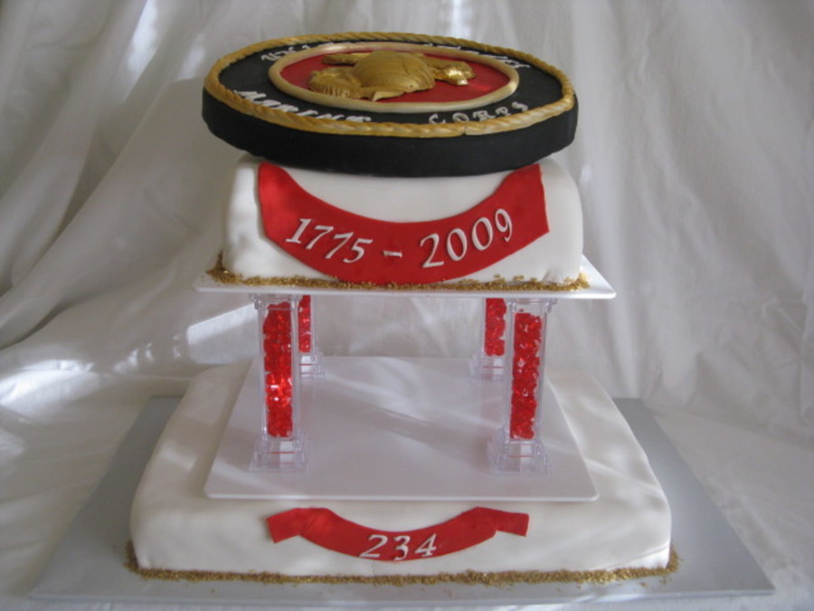 Marine Corps Birthday Ball Cake - CakeCentral.com
