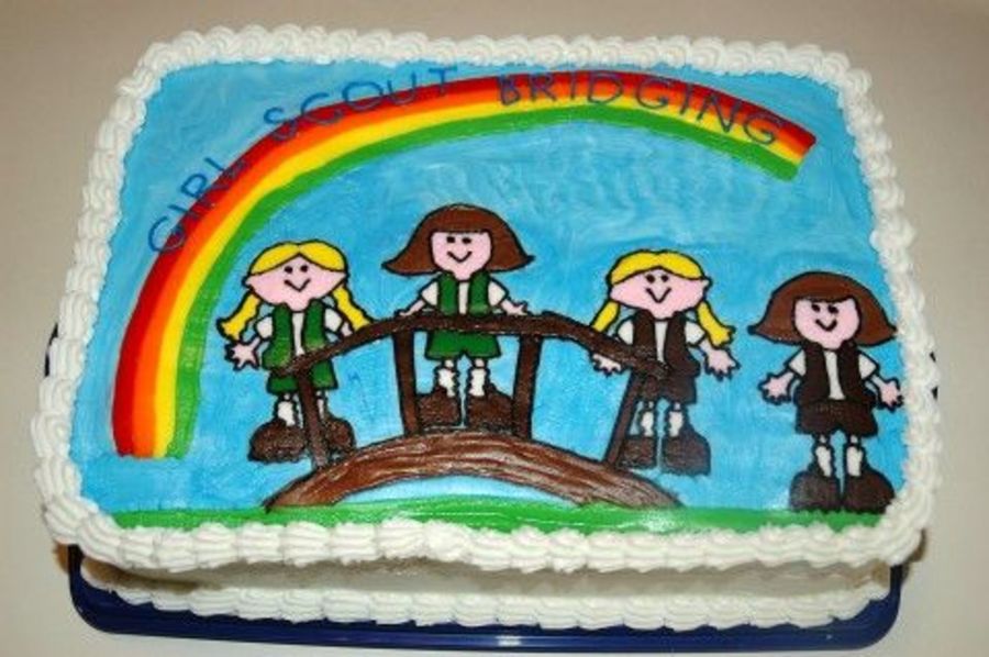 Girl Scout Bridging Ceremony Cake - Fbct - CakeCentral.com