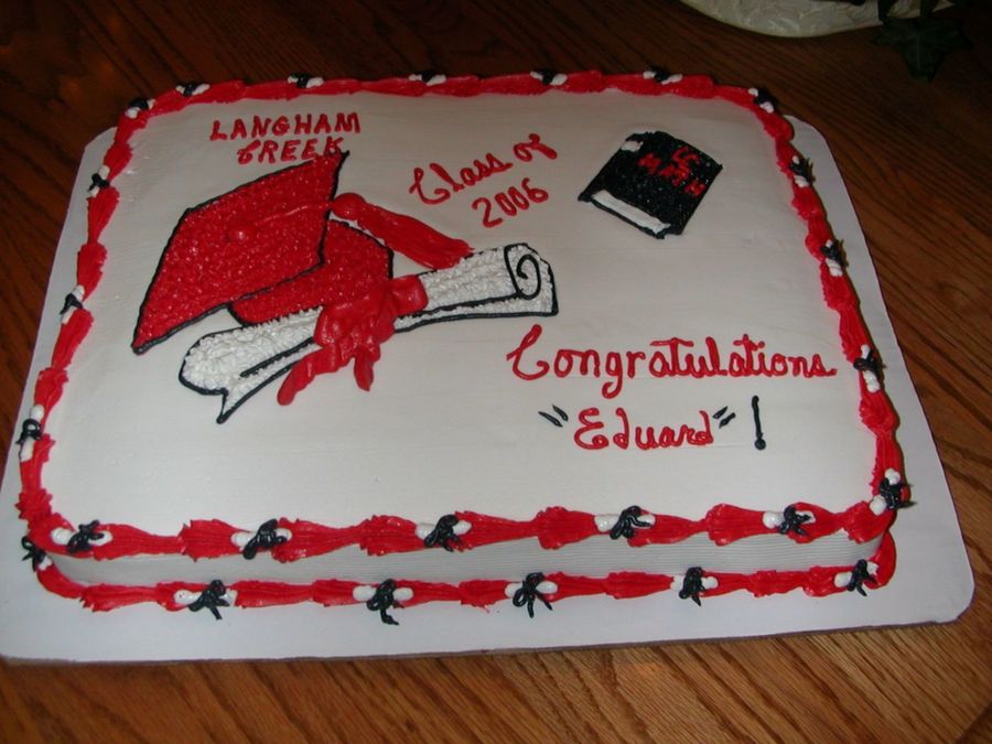 Red Graduation Cake - CakeCentral.com