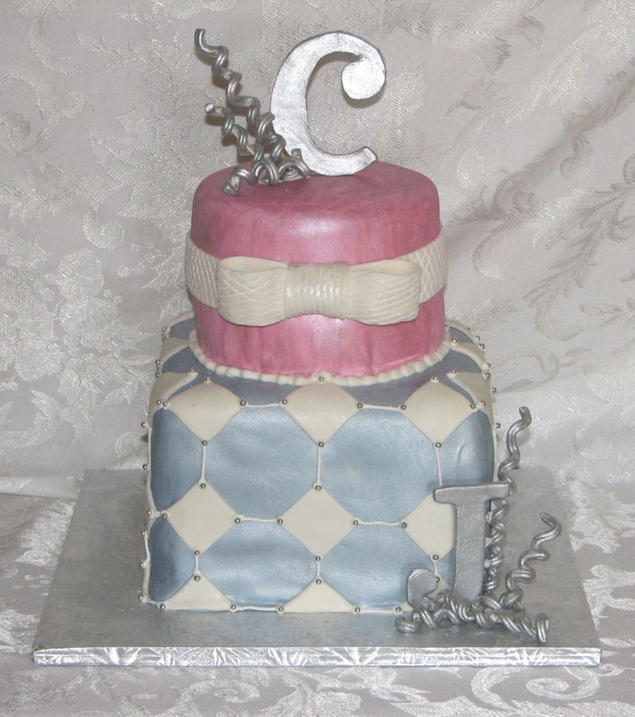 Initials Baby Shower Cake - CakeCentral.com