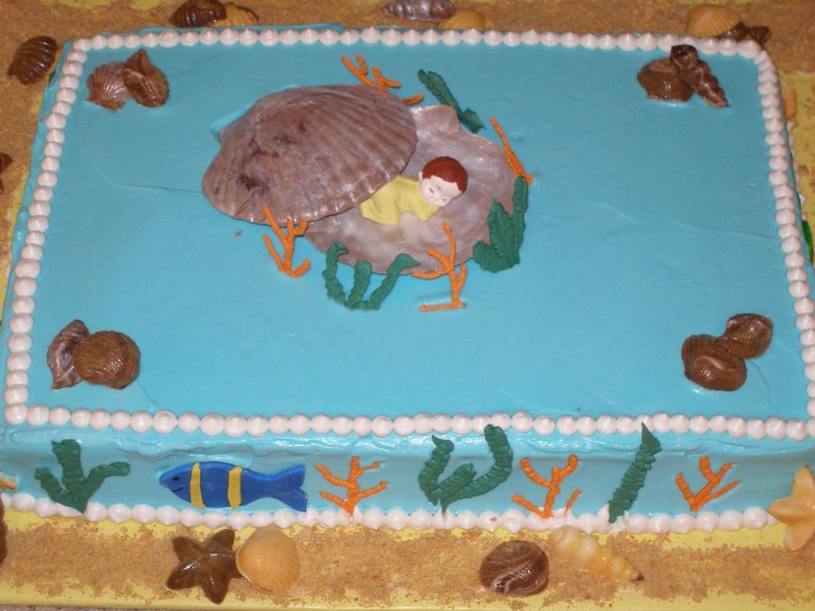 Fish Themed Baby Shower Cake - CakeCentral.com