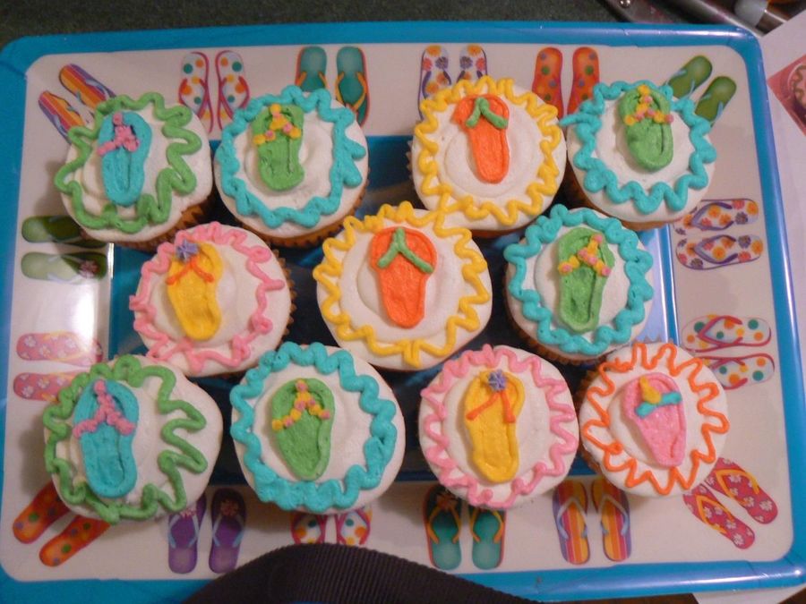 Cupcakes For Flip Flop Day - CakeCentral.com