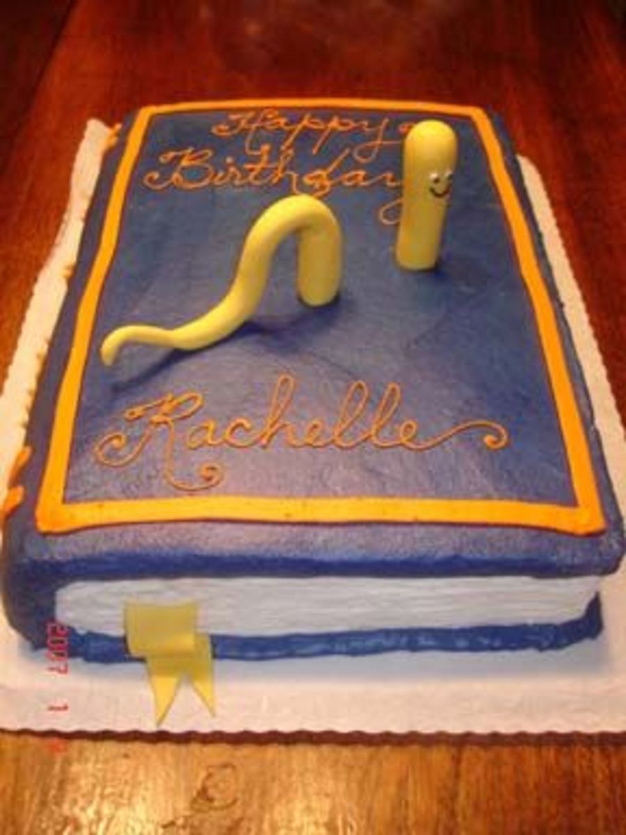 Bookworm Cake - CakeCentral.com