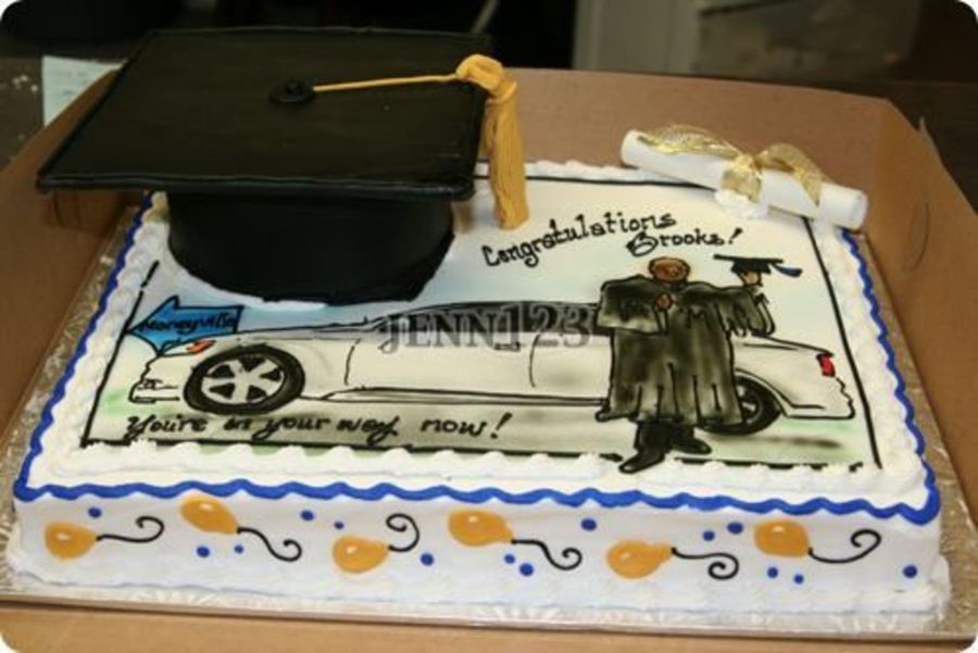 Sheet Cake With Grad Cap - CakeCentral.com