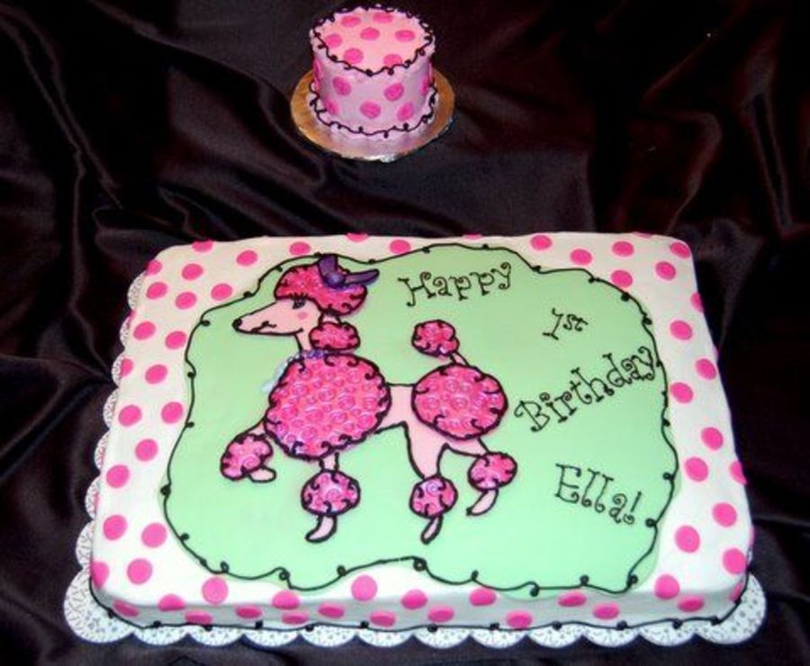 Pink Poodle Birthday And Smash Cakes - CakeCentral.com
