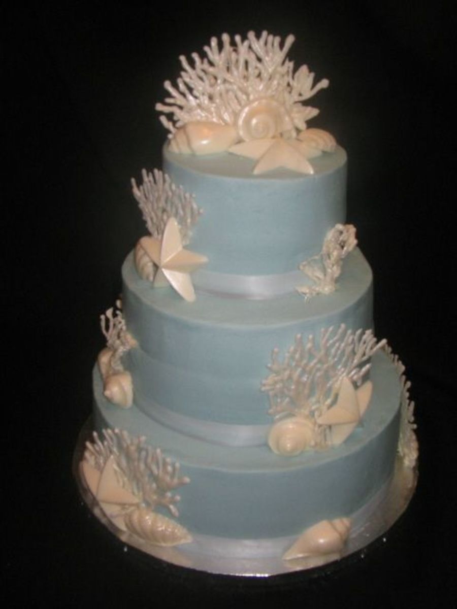 Sea Shell Wedding Shower Cake - CakeCentral.com