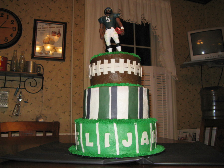 Philadelphia Eagles Football 3 Tiered Cake - CakeCentral.com
