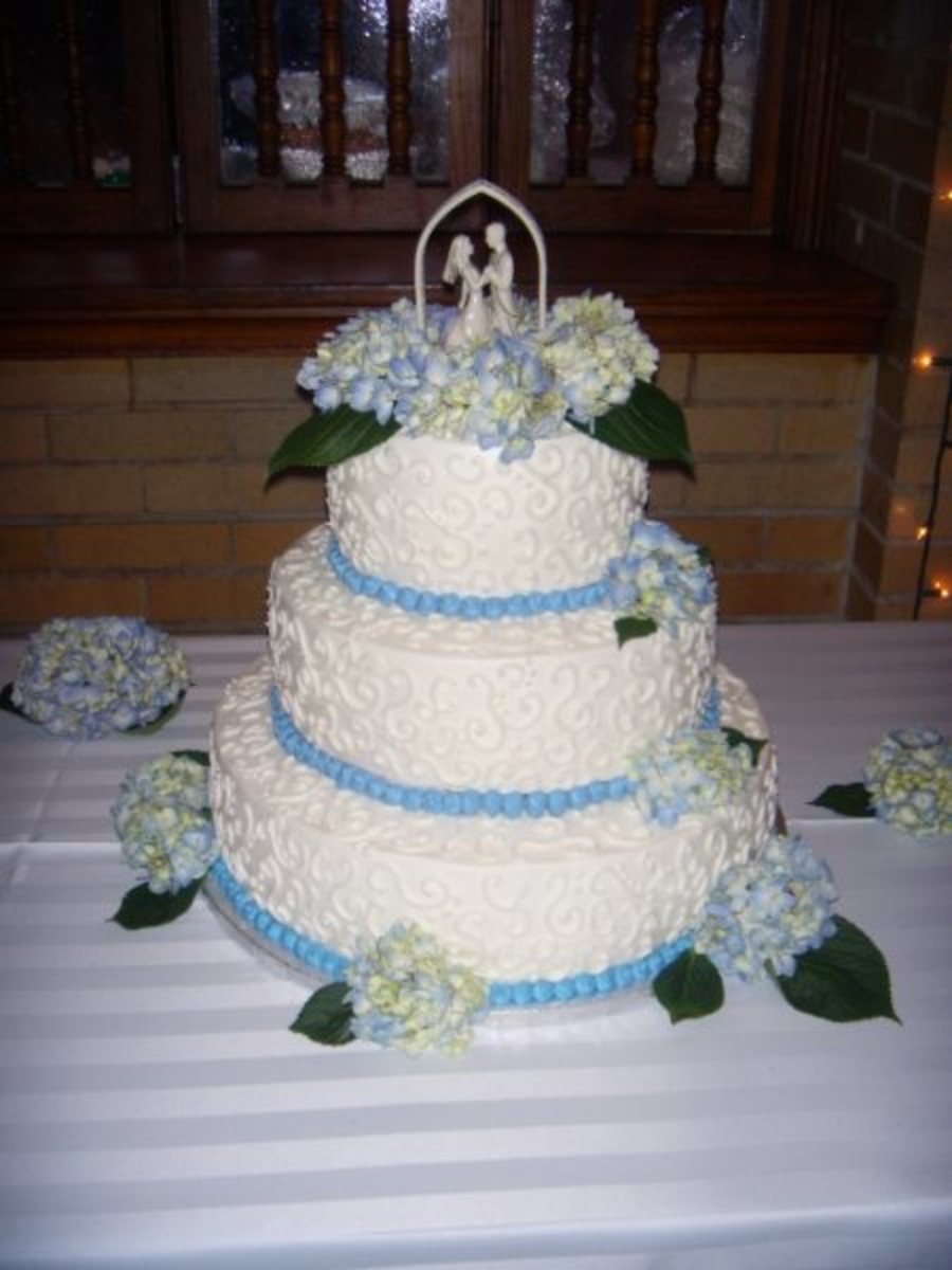 Hydrangea Wedding Cake - CakeCentral.com