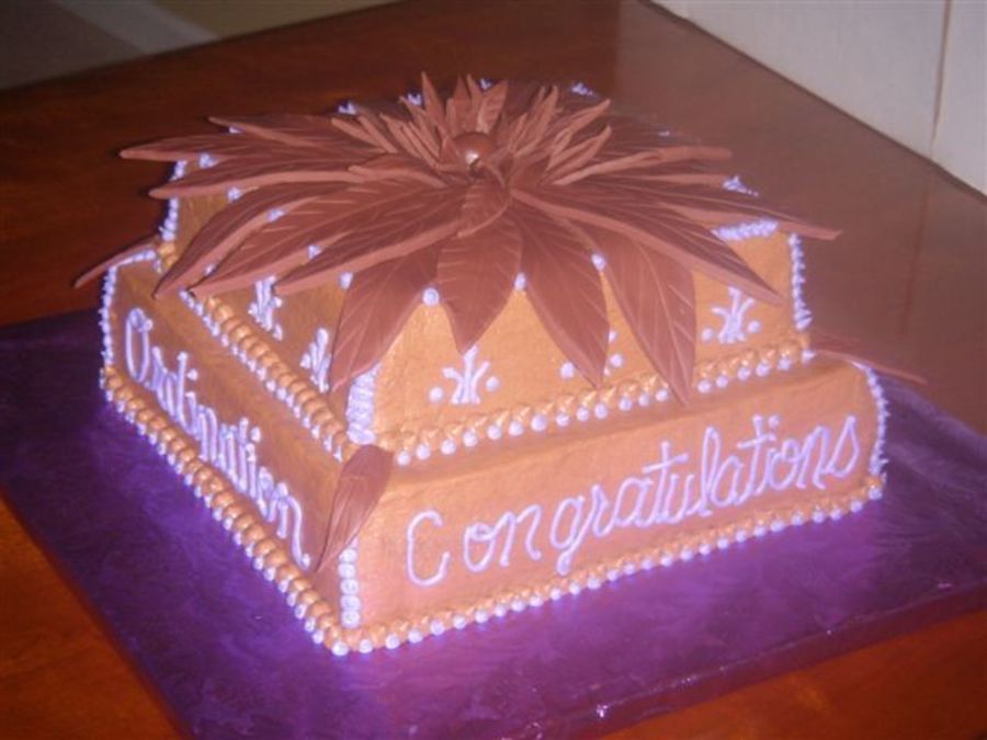 Chocolate Fondant Ordination Cake - CakeCentral.com