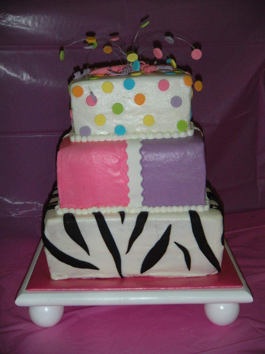 Zebra Polka Dot Cake - CakeCentral.com