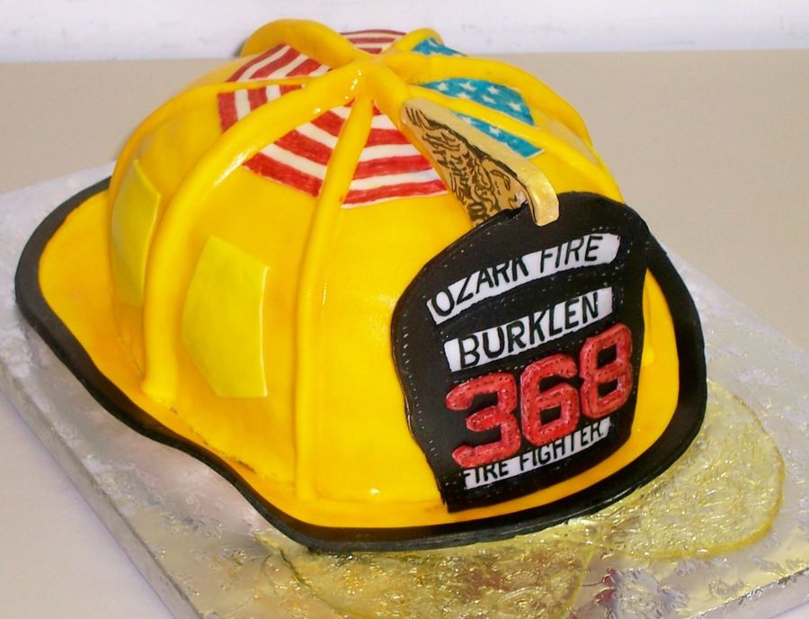 Fire Helmet Cake - CakeCentral.com